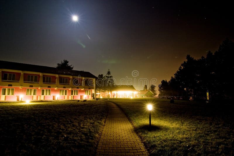 Hotel at Night stock image. Image of night, starlight - 1922231