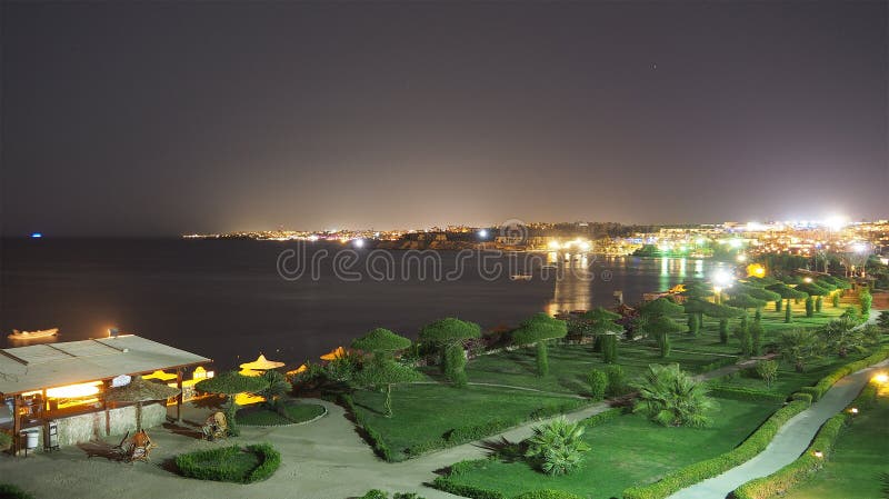 Hotel night view stock photo. Image of hotel, garden - 70131092