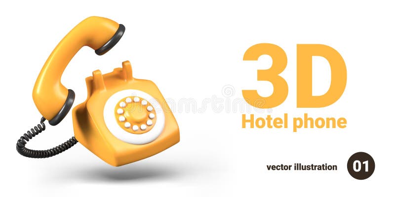 Hotel Phone, Device for Local Communication. Vintage Realistic Model ...
