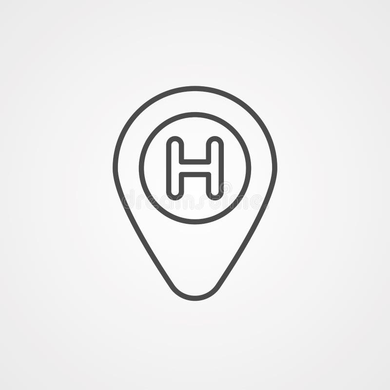 Hotel Location Pin Vector Icon Sign Symbol Stock Vector - Illustration ...