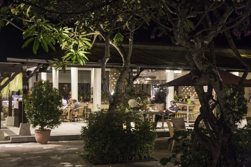 Hotel on Bali in the night editorial photography. Image of lobby - 99064212