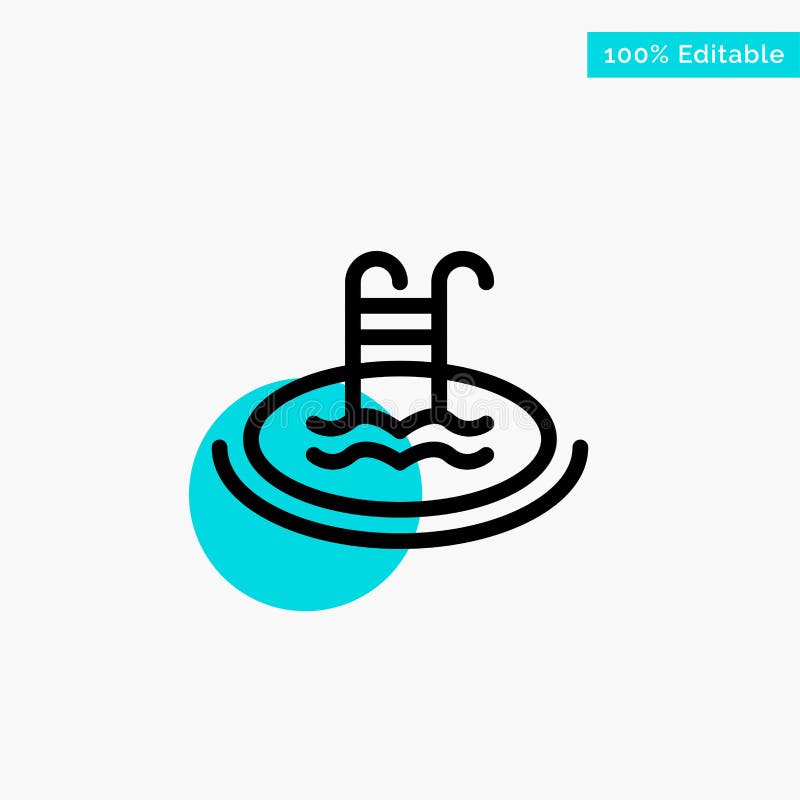 Hotel, Pool, Swimming, Service Turquoise Highlight Circle Point Vector ...