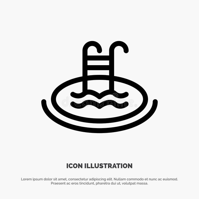 Hotel, Pool, Swimming, Service Vector Line Icon Stock Vector ...