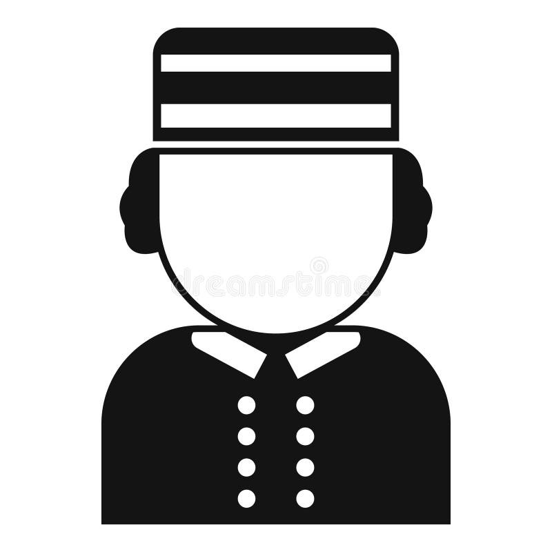 Hotel Porter Wearing Uniform with Buttons Standing Icon Stock Vector ...