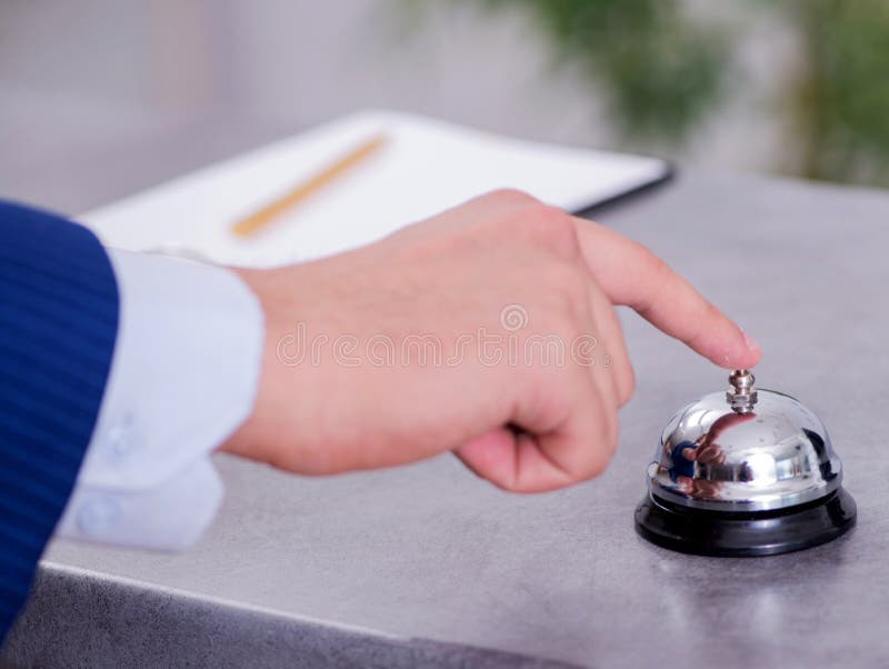 Hotel Reception Bell at the Counter Stock Photo - Image of lobby, bell ...