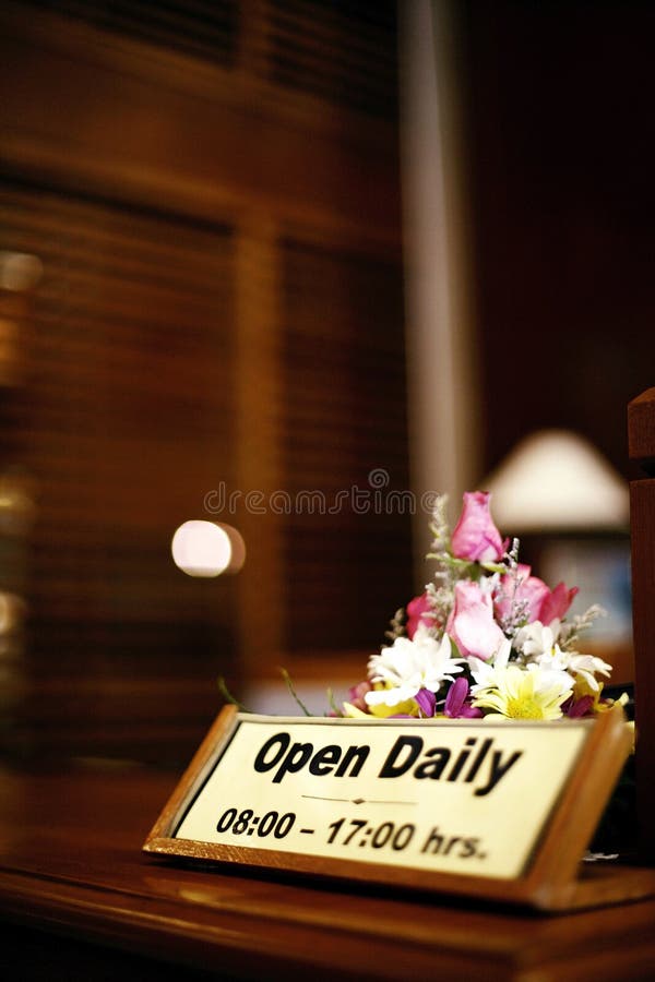 Hotel reception counter stock image. Image of sign, lifestyle - 195240445