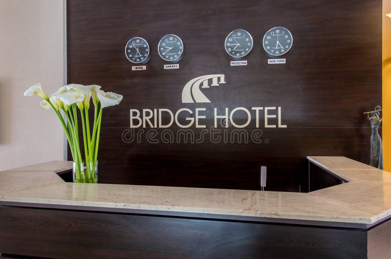 The Hotel Reception with Desk and Clocks Editorial Stock Photo - Image ...