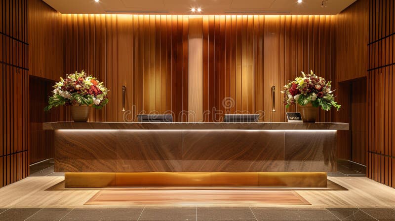 Hotel Reception Desk Displaying Elegance and Hospitality Stock ...