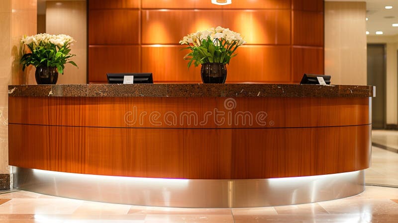 Hotel Reception Desk Displaying Elegance and Hospitality Stock ...