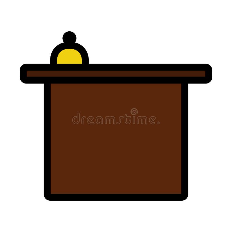 Hotel Reception Desk Icon stock vector. Illustration of administrator ...