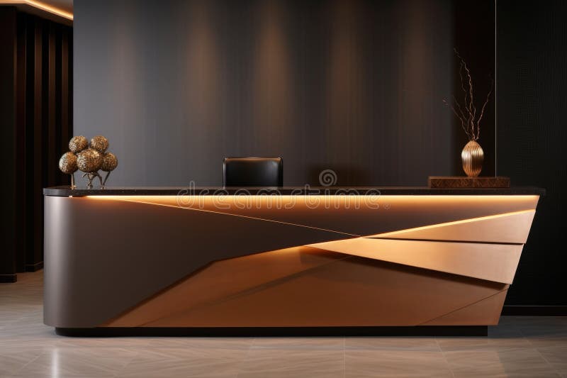 A Hotel Reception Desk with a Modern Aesthetic Stock Image - Image of ...
