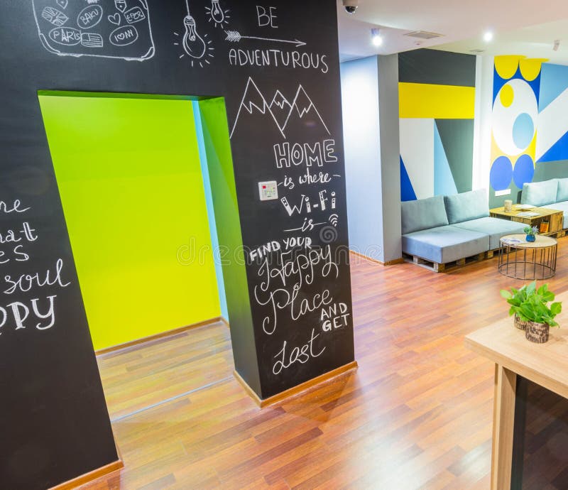 Hotel Reception of Hostel Dormitory Stock Image - Image of hostel, hall ...