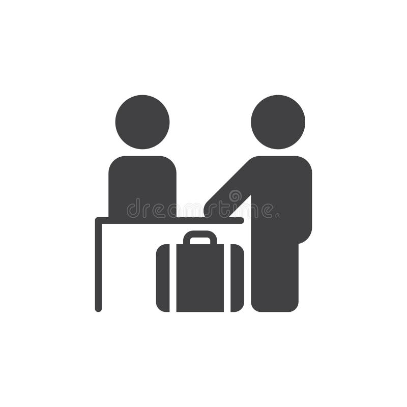 Hotel Reception Icon Vector Stock Vector - Illustration of pixel, solid ...