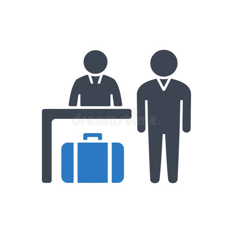 Hotel Reception Icon stock vector. Illustration of staff - 361729837