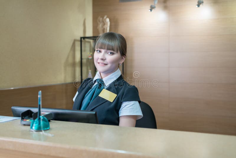 Image of Friendly Hostess Posing in Restaurant Stock Photo - Image of ...