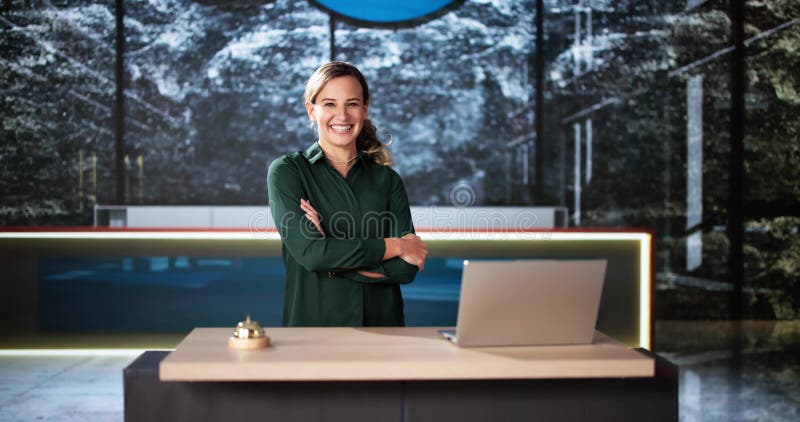 Hotel Receptionist or Concierge Staff Stock Image - Image of booking ...