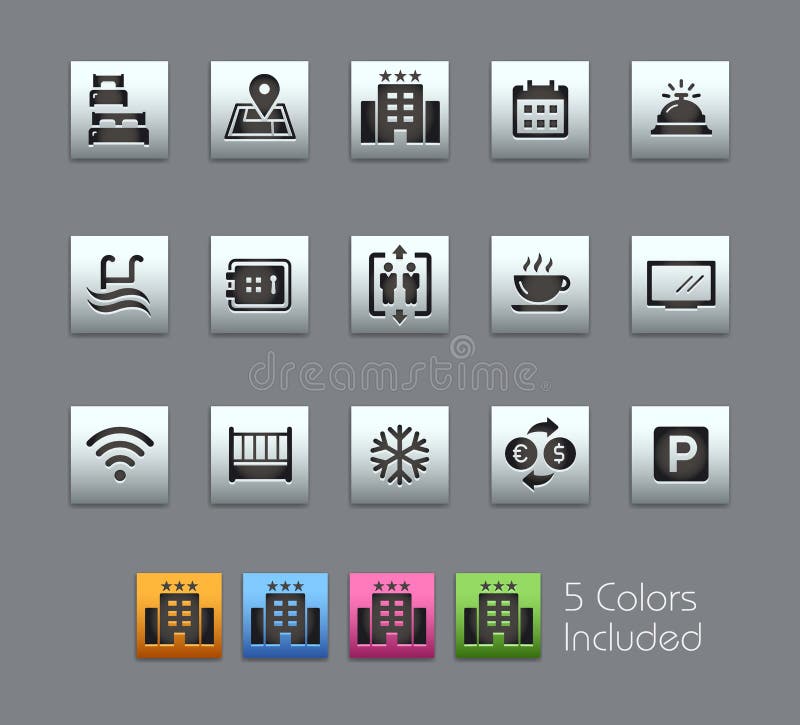 Hotel and Rentals Icons 1 of 2 // Satinbox Series Stock Vector ...