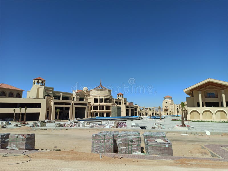 Hotel in the Resort Under Construction. Unfinished Hotel with Building ...