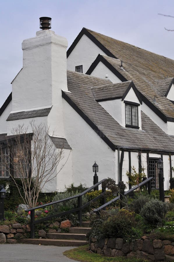 Hotel and Restaurant Building with Steps Stock Photo - Image of ...