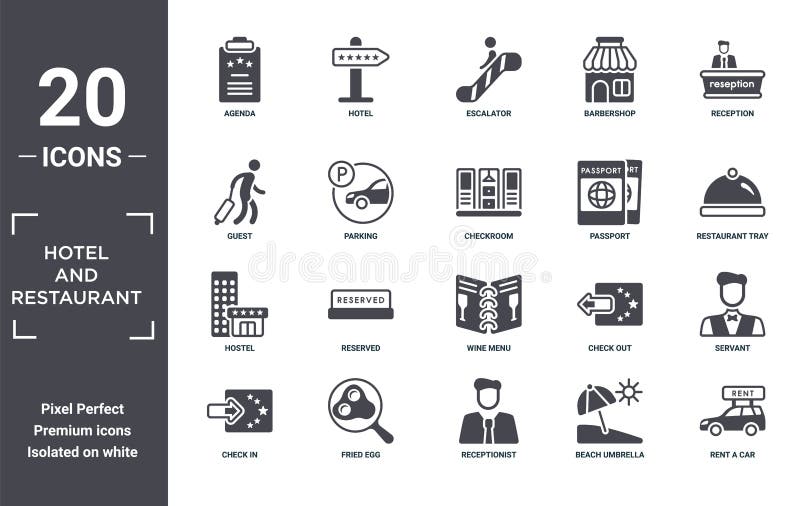 Hotel.and.restaurant Icon Set Stock Vector - Illustration of tray ...
