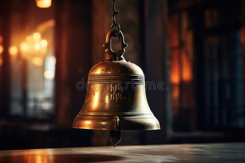 Hotel Ring Bell on Counter Desk at Front Reception Stock Illustration ...
