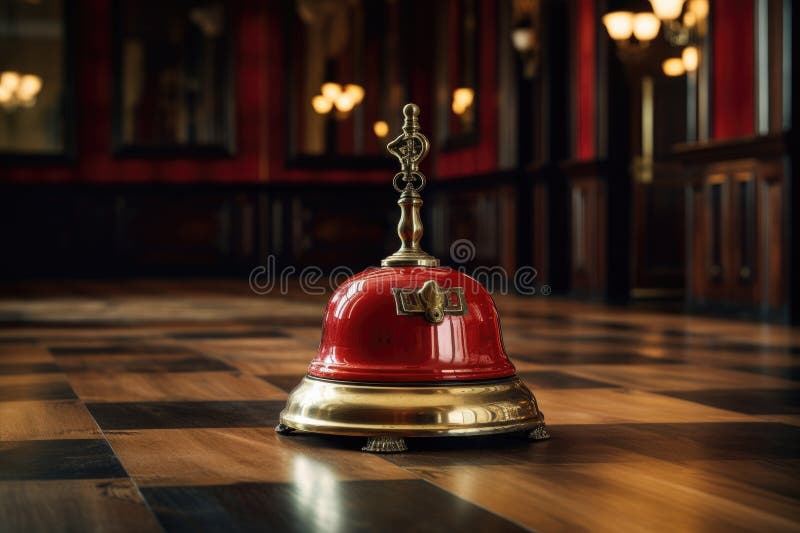 Hotel Ring Bell on Counter Desk at Front Reception Stock Illustration ...
