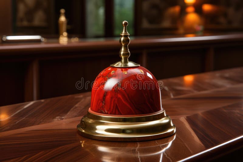 Hotel Ring Bell on Counter Desk at Front Reception Stock Illustration ...