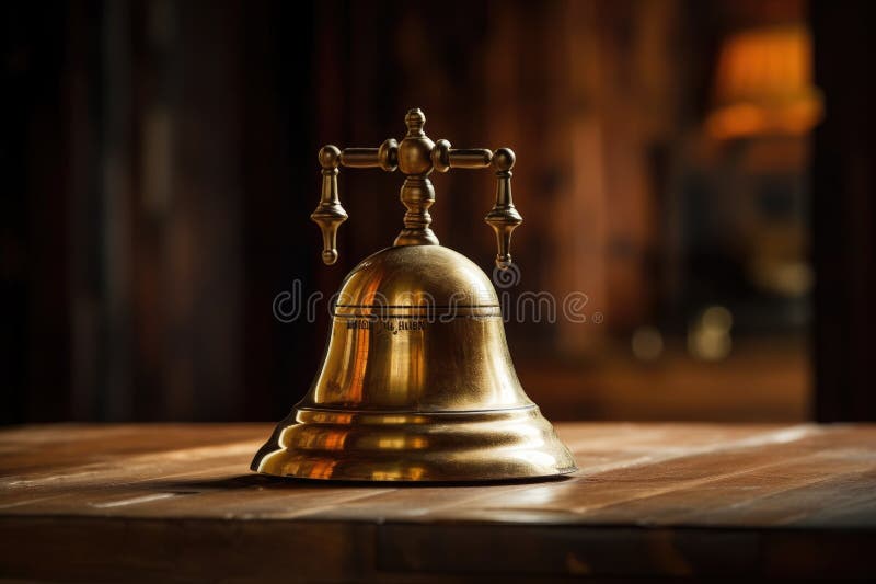 Hotel Ring Bell on Counter Desk at Front Reception Stock Illustration ...