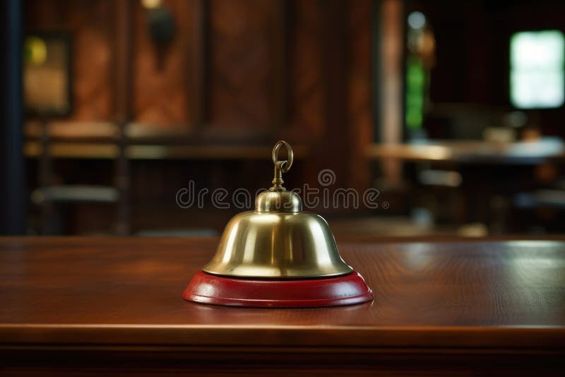 Hotel Ring Bell on Counter Desk at Front Reception Stock Illustration ...
