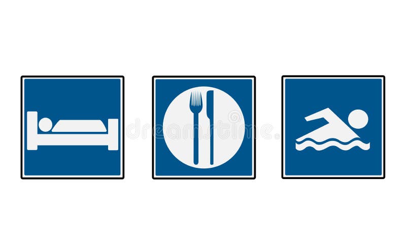 3 Hotel Road Signs stock vector. Illustration of room - 57705245