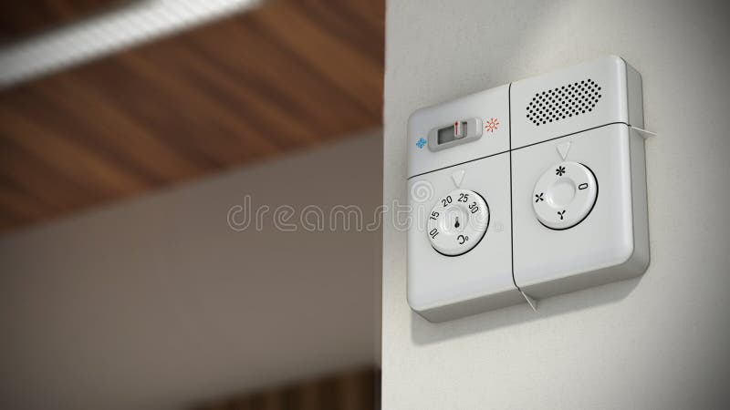 Hotel Room Air Conditioning Adjustment Panel. 3D Illustration Stock ...