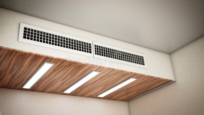 Hotel Room Air Ventilation Grill on the Wall. 3D Illustration Stock ...