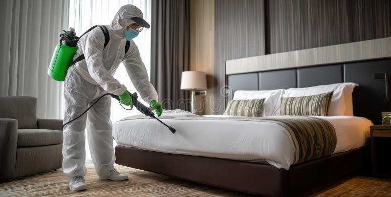 Hotel Room Disinfection & Sanitization Service Stock Image - Image of ...