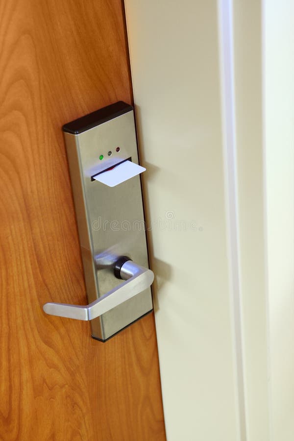 Hotel Room Electronic Key Door Lock Stock Photo - Image of business ...