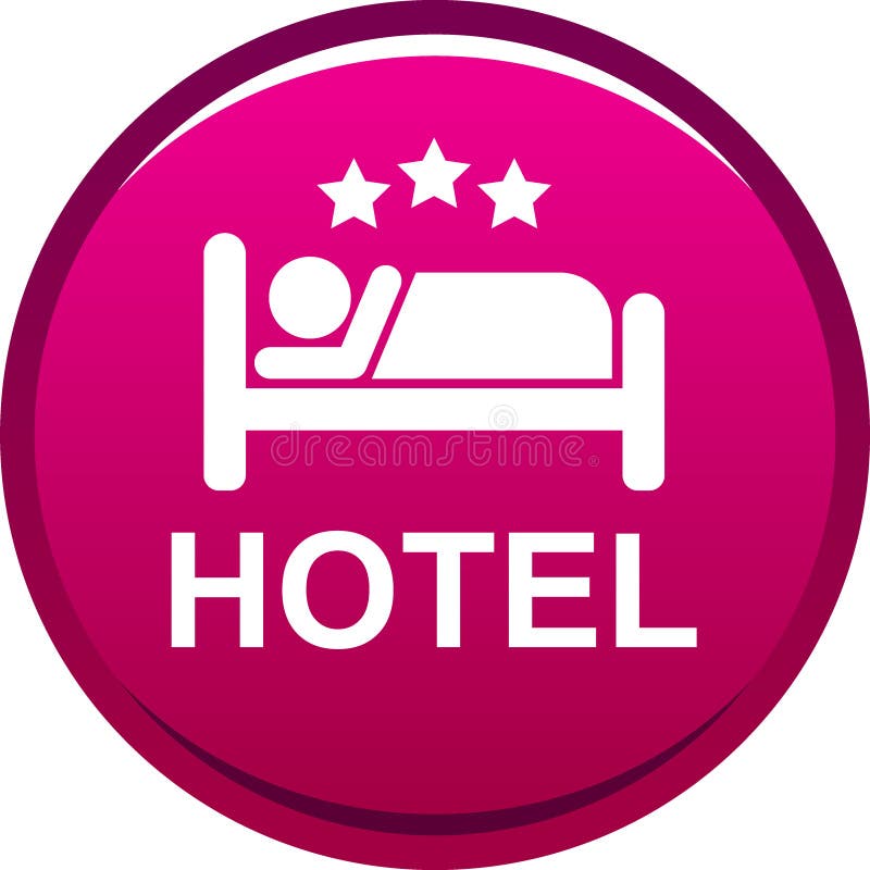 Hotel room icon web button stock vector. Illustration of background ...