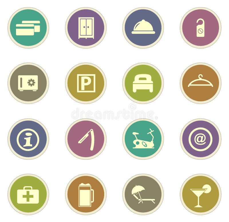 Hotel room icons set stock vector. Illustration of icon - 66065843