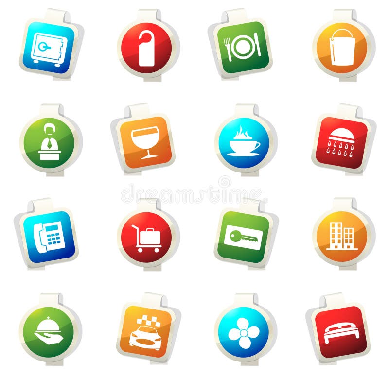 Hotel room icons set stock vector. Illustration of travel - 66143793