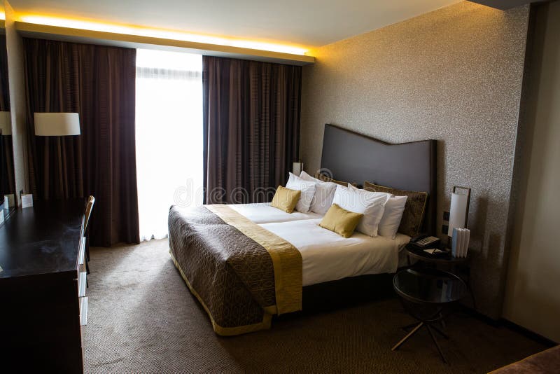 The hotel room interior stock image. Image of white, floor - 70330285