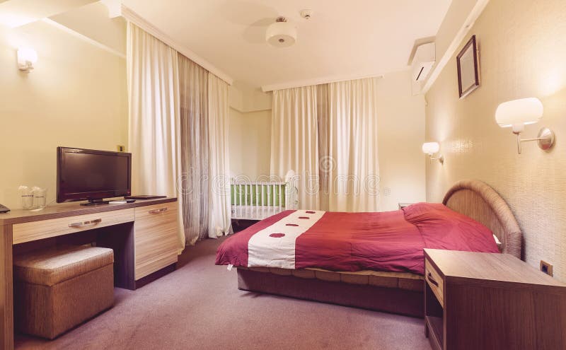 Luxury hotel room at night stock image. Image of motel - 14561327