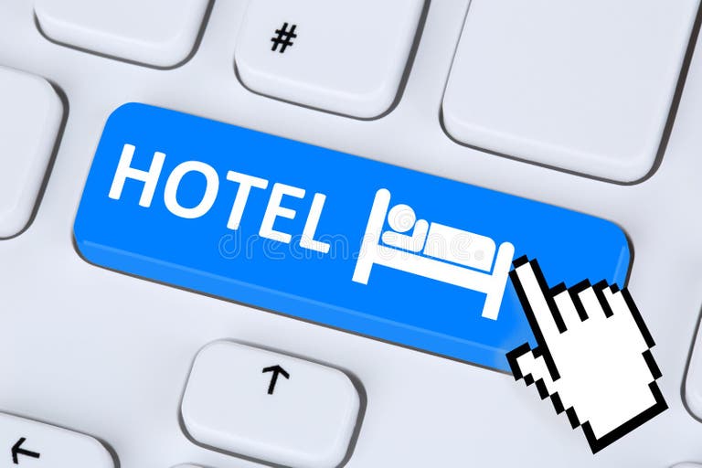 Hotel Room Online Internet Booking Computer Stock Image - Image of ...