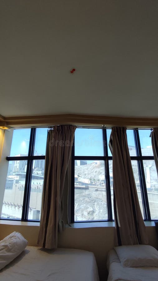 Hotel Room with Outside View of Mecca City Stock Photo - Image of view ...