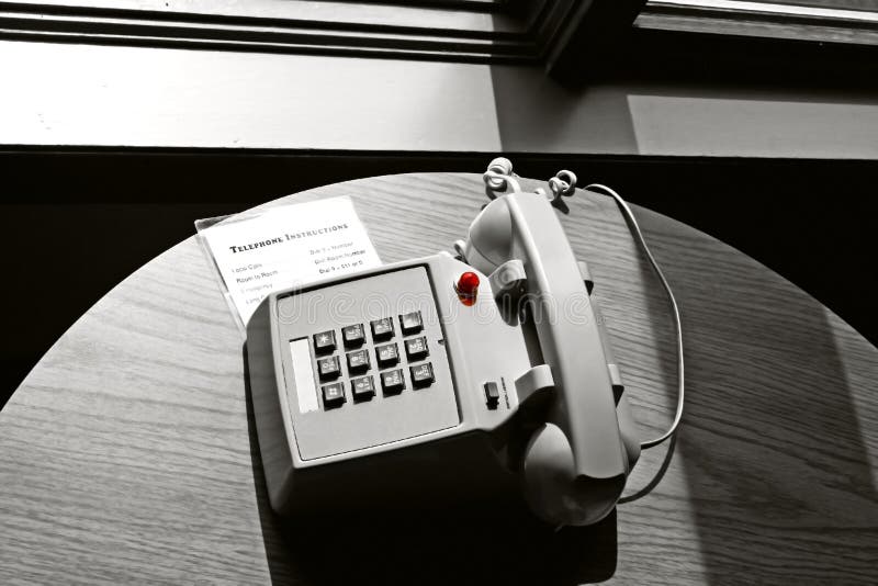 Hotel room phone stock image. Image of retro, instructions - 972755