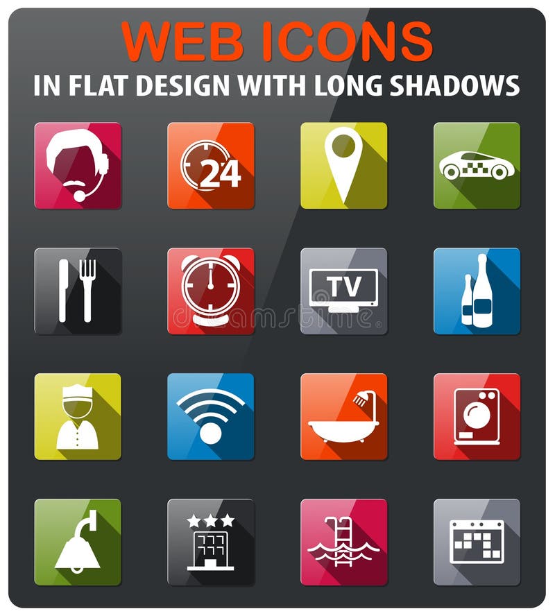 Hotel Room Services Icon Set Stock Photo - Image of room, hotel: 88437516