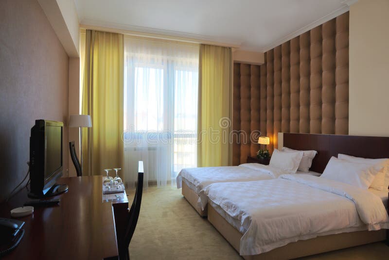 Hotel room for two stock photo. Image of floor, double - 21956302