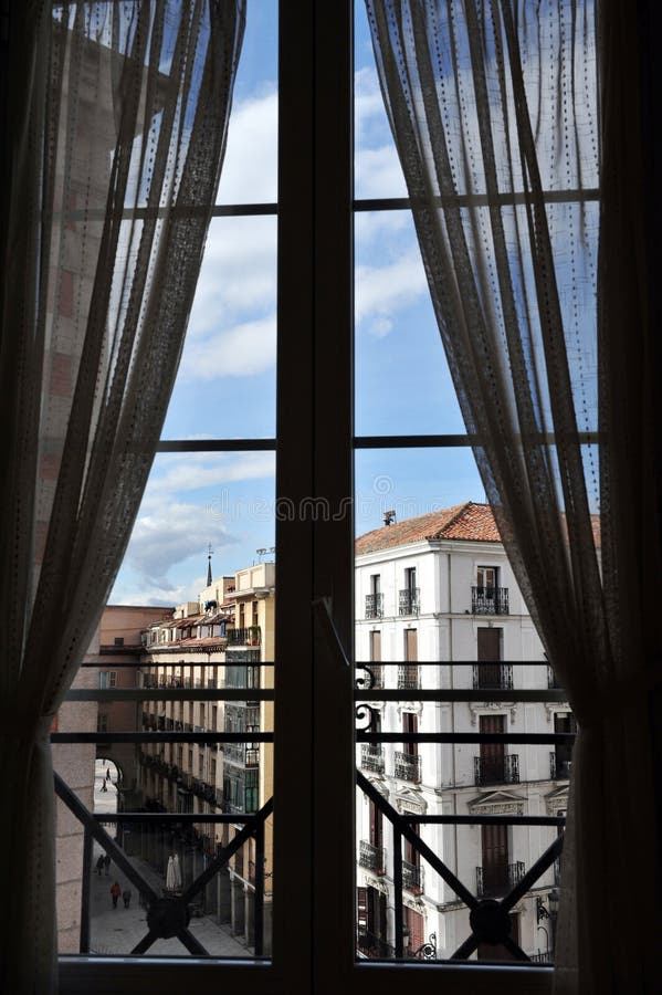 Hotel Room Window in Madrid Stock Photo - Image of horse, european ...