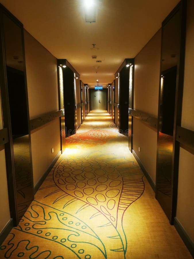 Hotel Rooms Hallway editorial photo. Image of architecture - 263135801