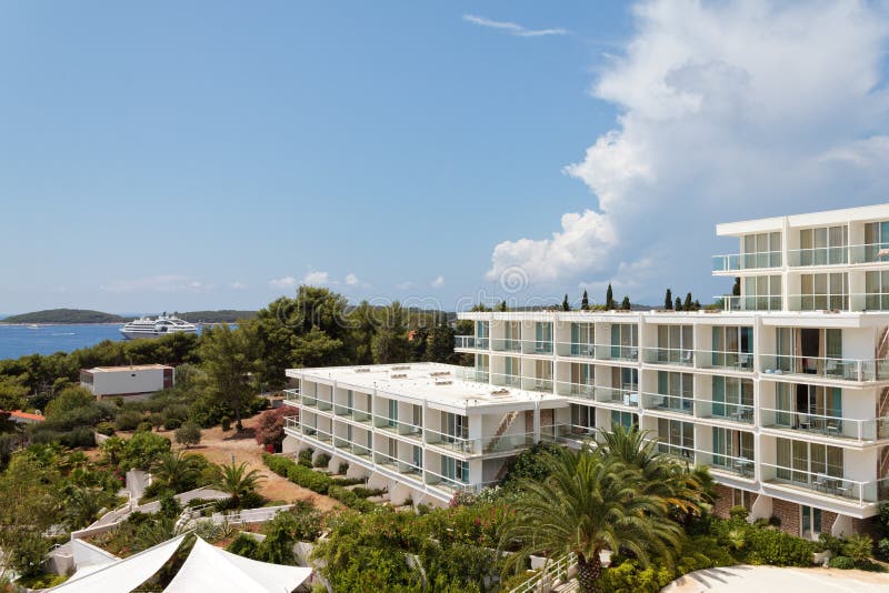 Hotel by the sea stock image. Image of vacation, room - 25938609