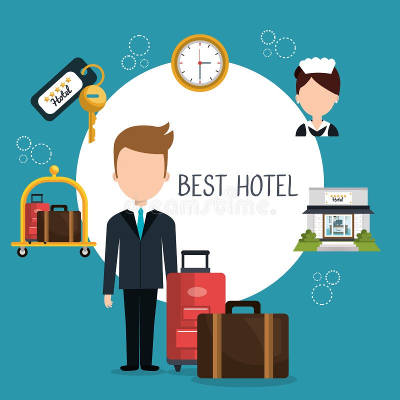 Hotel service design stock illustration. Illustration of booking - 71776242