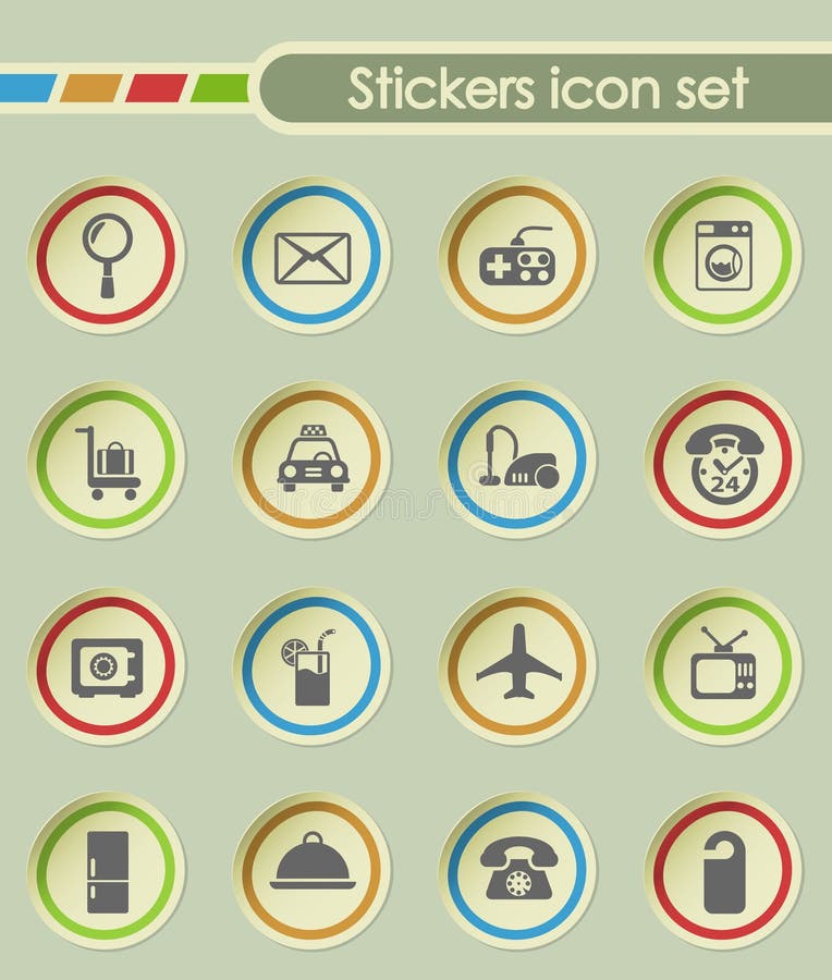 Hotel service icon set stock vector. Illustration of lemon - 240370845