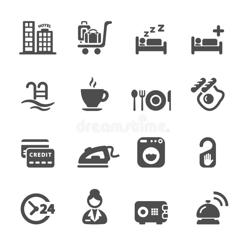 Hotel Icons set stock vector. Illustration of internet - 4204717